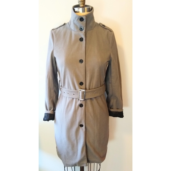 botique | Jackets & Coats | Military Style Dress Coat Fleece Lined Gray ...